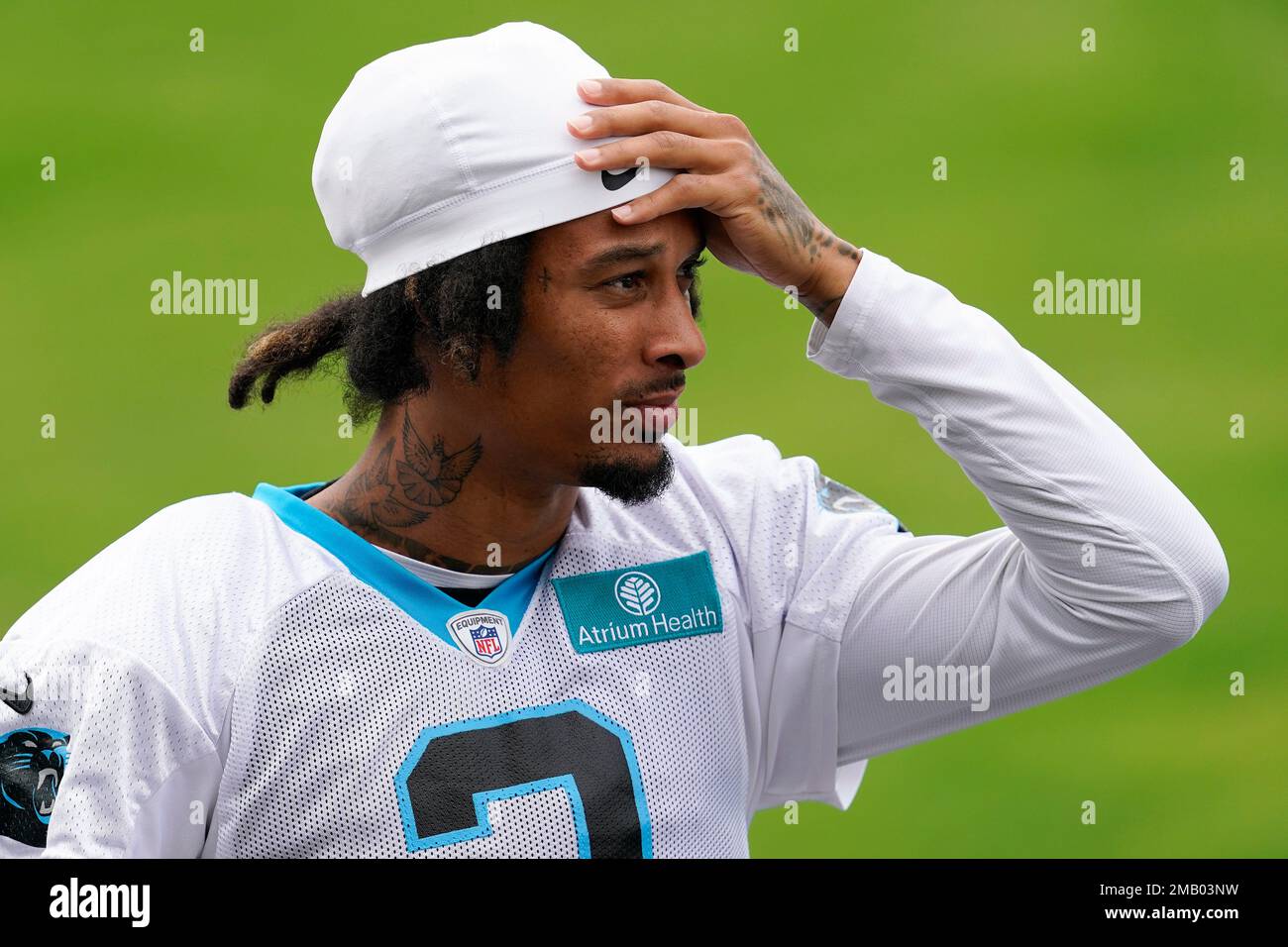 Carolina Panthers' Robbie Anderson arrives for the NFL football team's ...