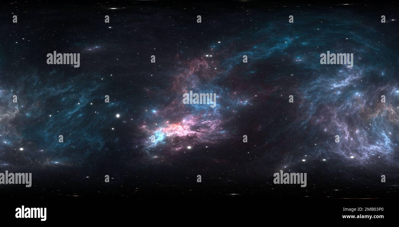 360 degree space nebula panorama, equirectangular projection ...