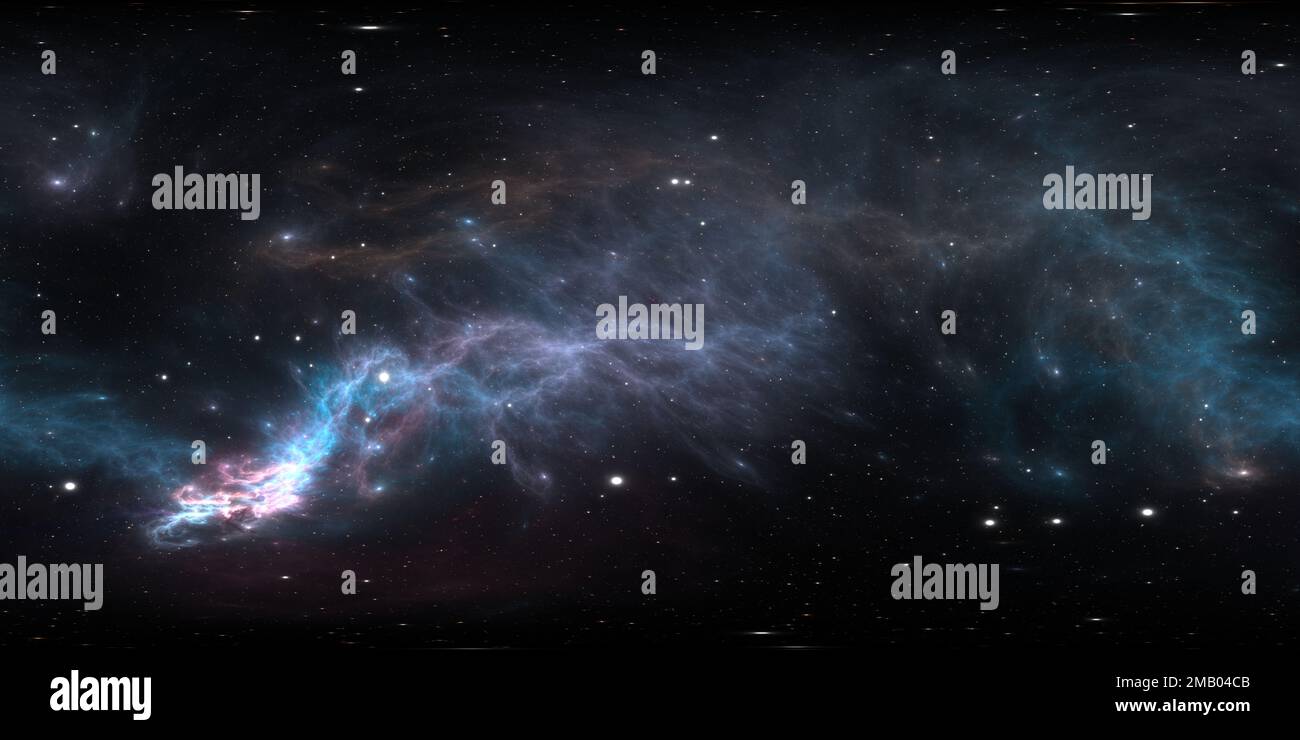 360 degree space nebula panorama, equirectangular projection ...