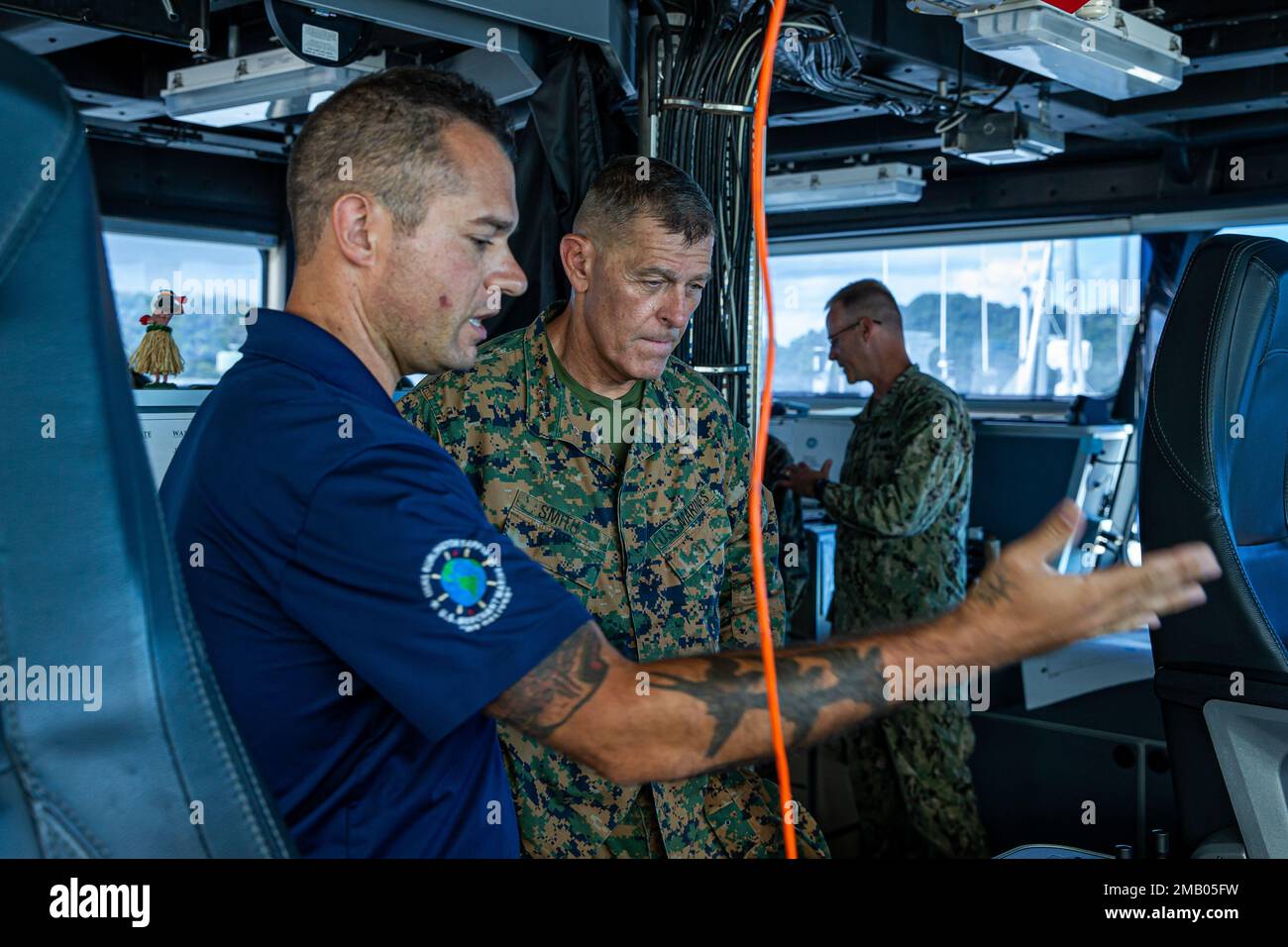 U.S. Marine Corps Lt. Gen. George W. Smith (right), the commanding ...