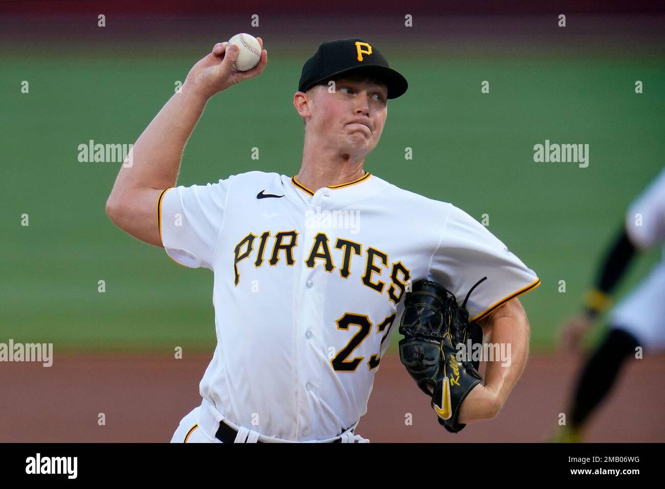 Pittsburgh Pirates starting pitcher Mitch Keller delivers during the ...