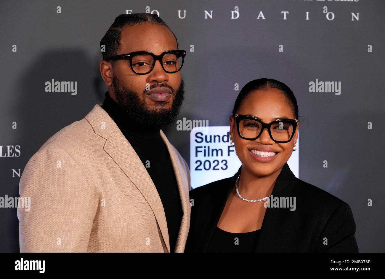 Director Ryan Coogler and his wife Zinzi Evans pose together at ...