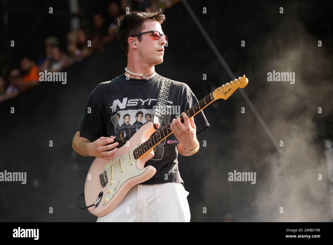 Dylan Minnette of Wallows performs on day three of the Lollapalooza ...