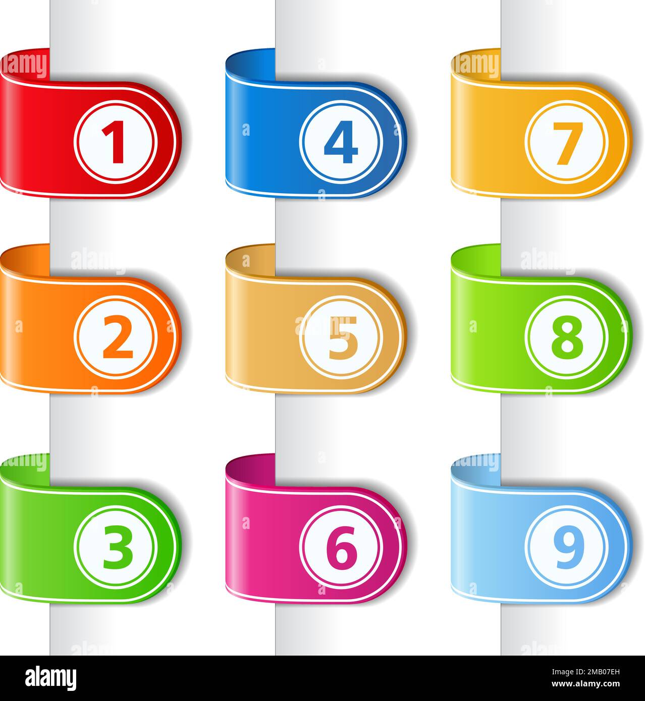 Set of ribbons with numbers, vector eps10 illustration Stock Vector ...