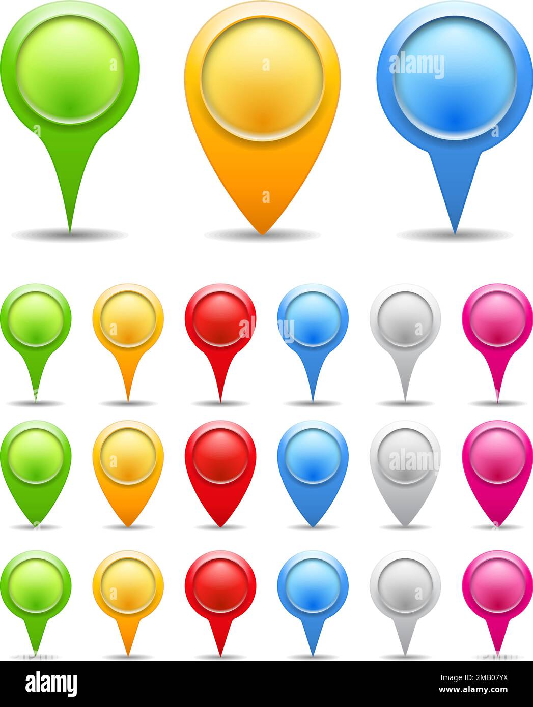Set Of Blank Map Pins Vector Eps10 Illustration Stock Vector Image