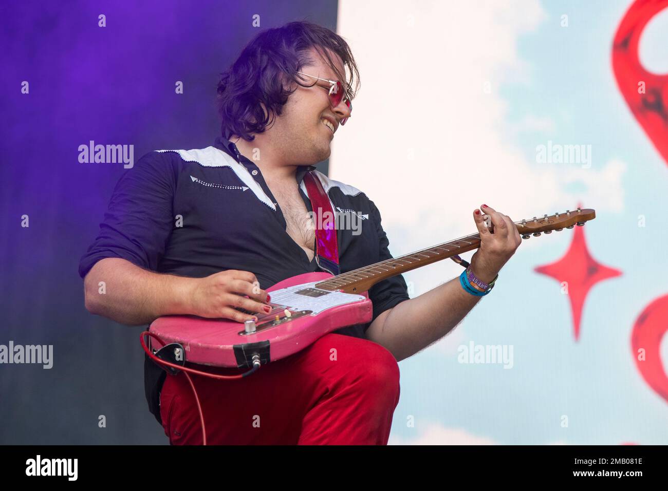 Alex Mercuri of Pom Pom Squad performs on day three of the Lollapalooza ...