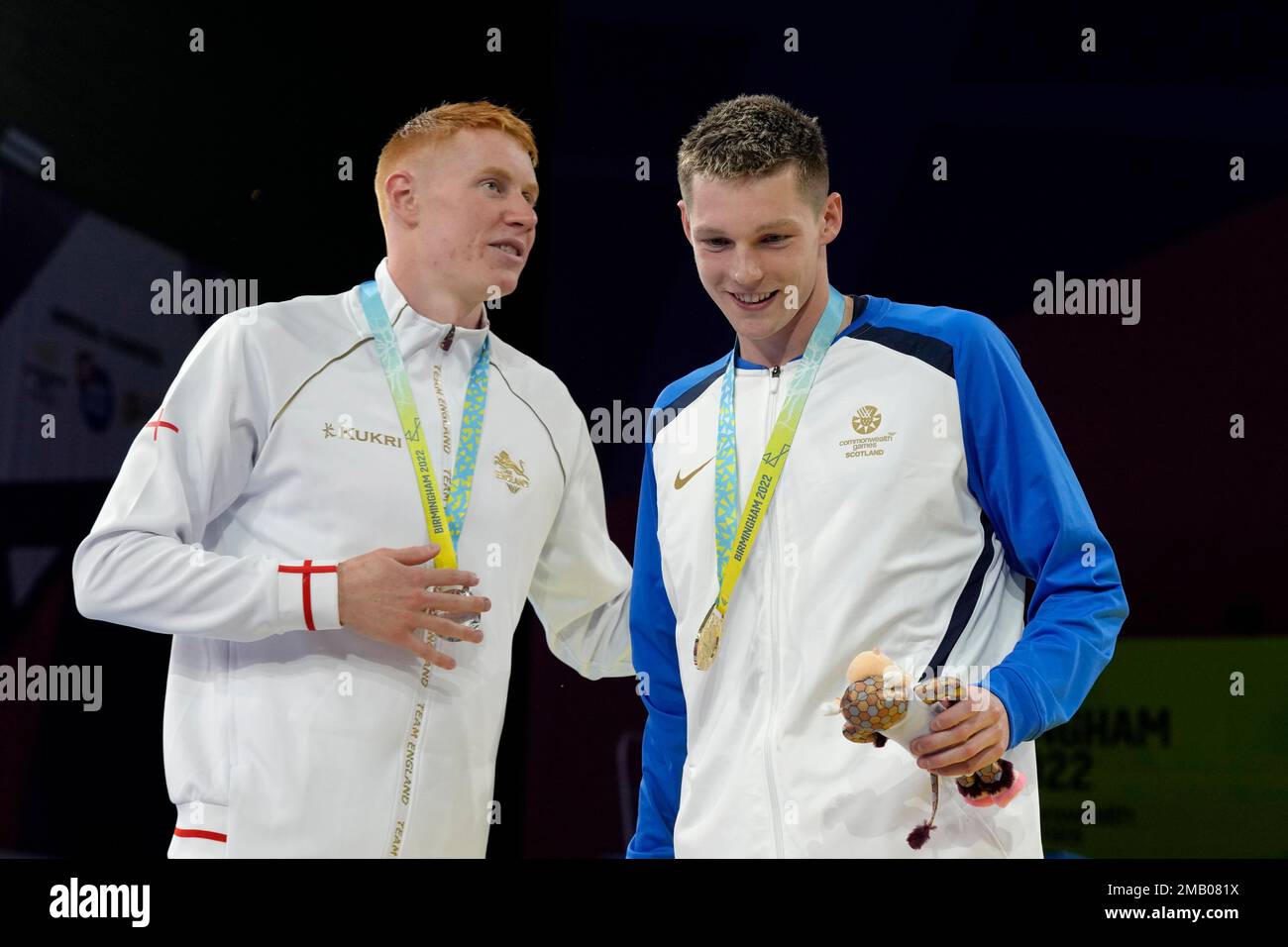 Silver medalist Tom Dean of England and gold medalist Duncan Scott of ...