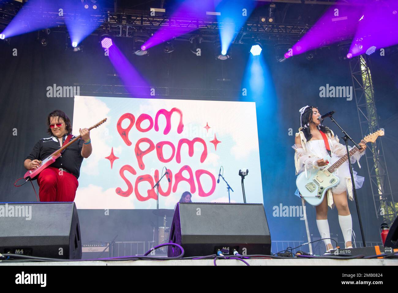 Alex Mercuri, from left, and Mia Berrin of Pom Pom Squad performs on ...