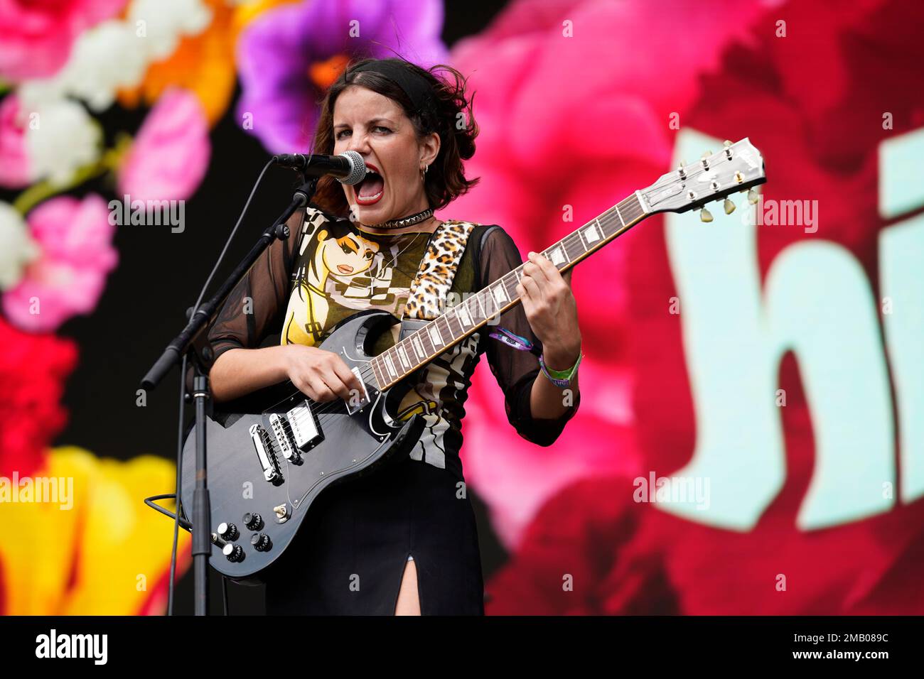 Carlotta Cosials of Hinds performs on day three of the Lollapalooza ...