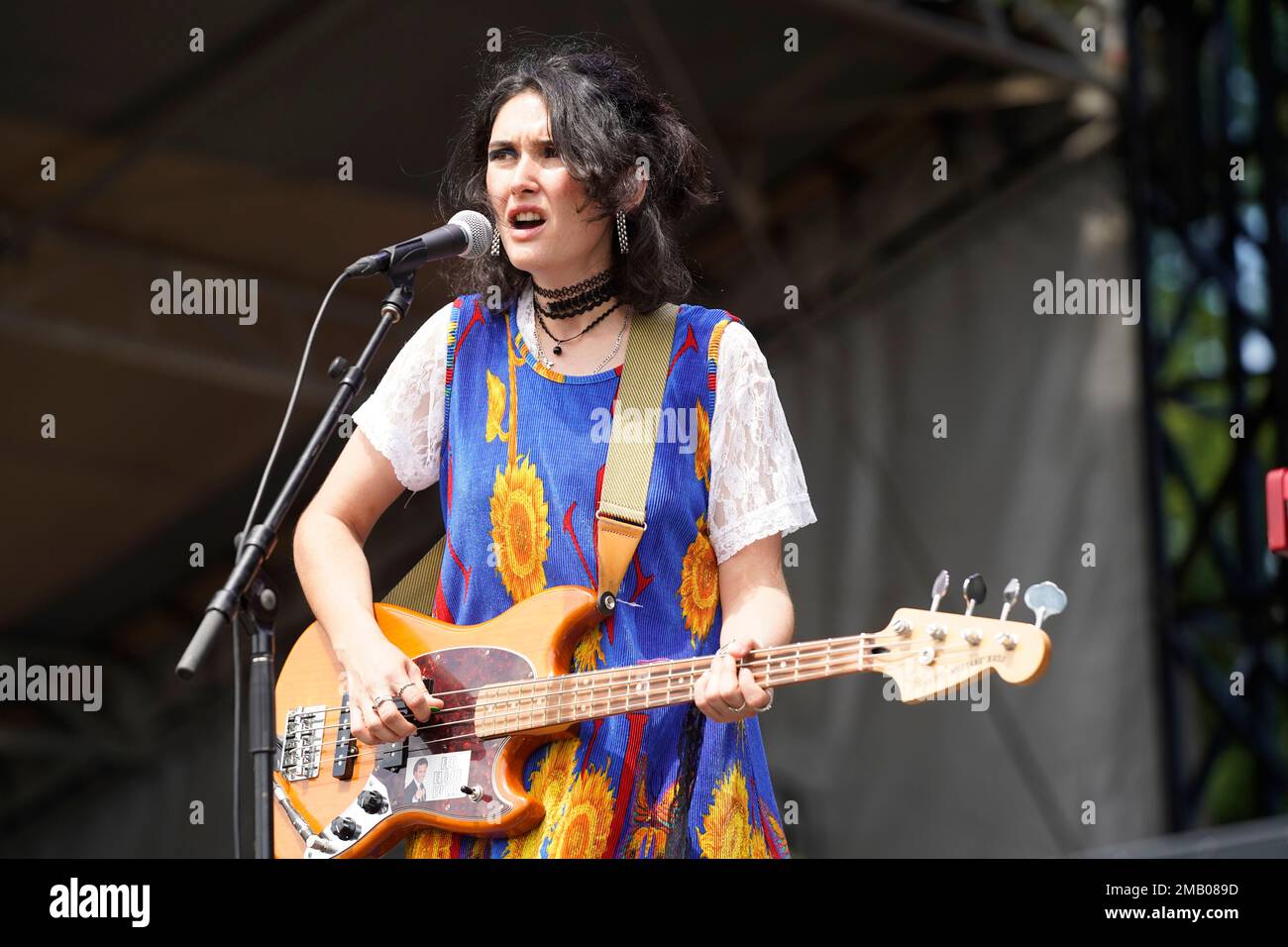 Ade Martin of Hinds performs on day three of the Lollapalooza Music ...