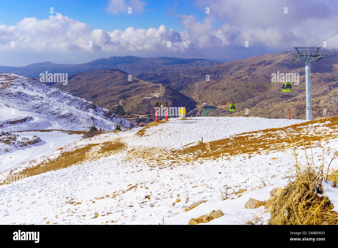 Neve Ativ, Israel - January 18, 2023: View of snowy landscape of Mount ...