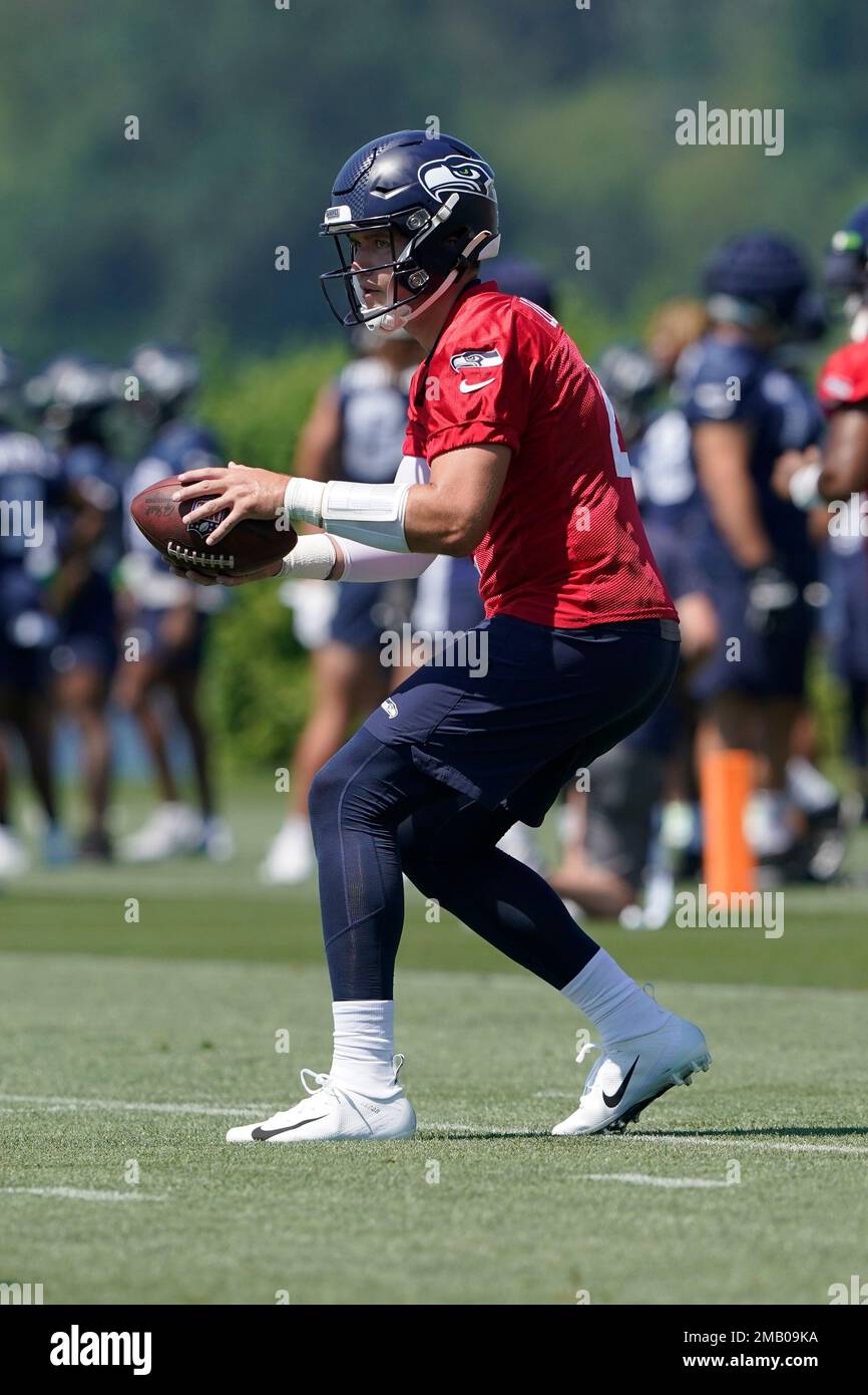 Seattle Seahawks quarterback Drew Lock passes during NFL football ...