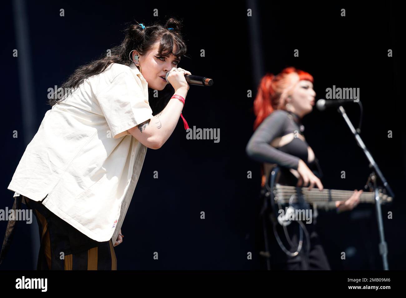 Holly Minto, left, and Liv Kettle of Crawlers performs on day three of ...