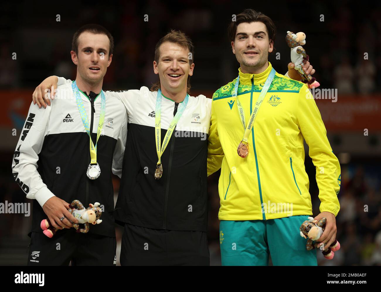 New Zealand's gold medalist Aaron Gate, centre, silver medalist Tom ...