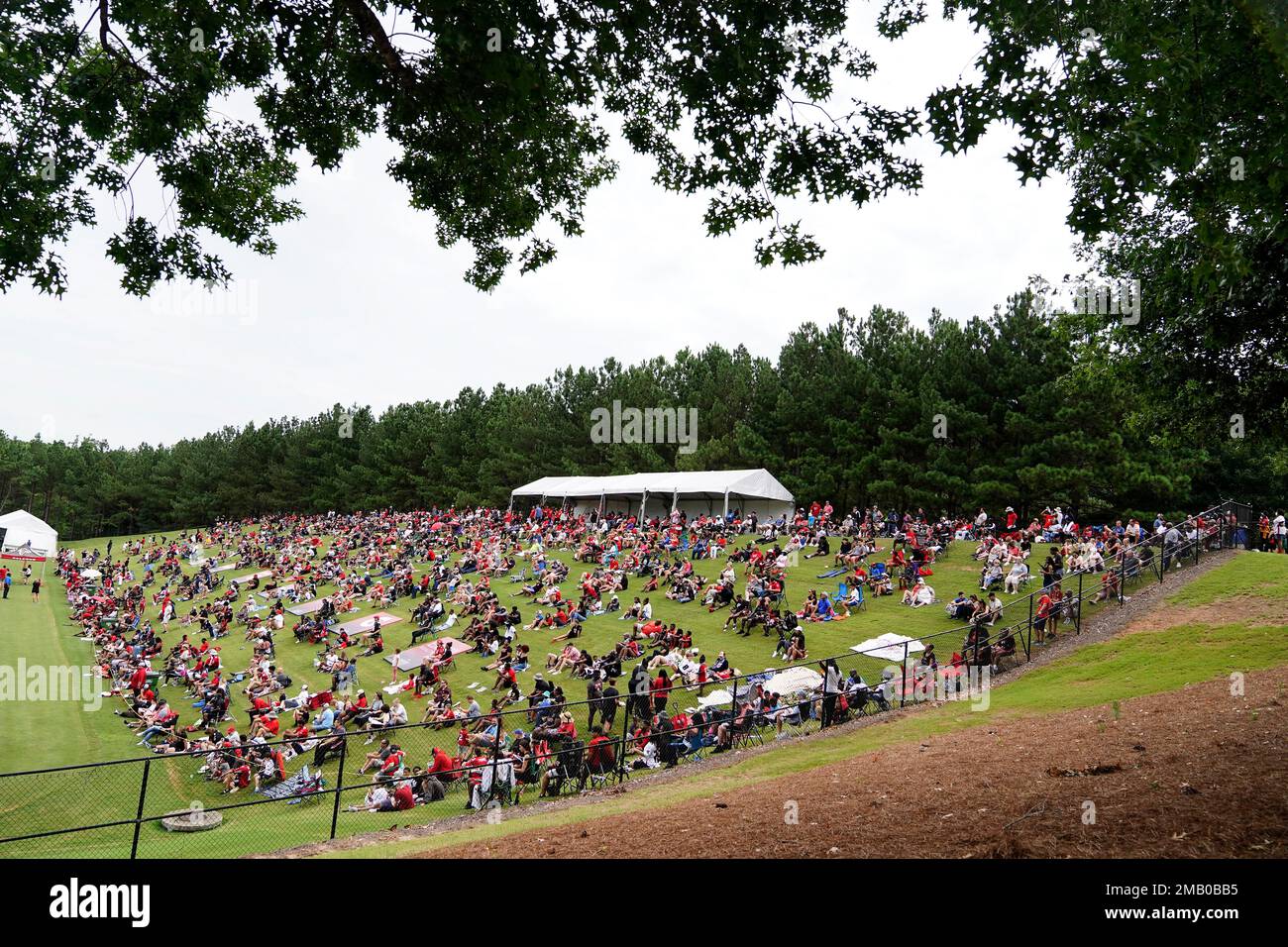 Atlanta Falcons fans gather on the hill to watch the during an NFL ...