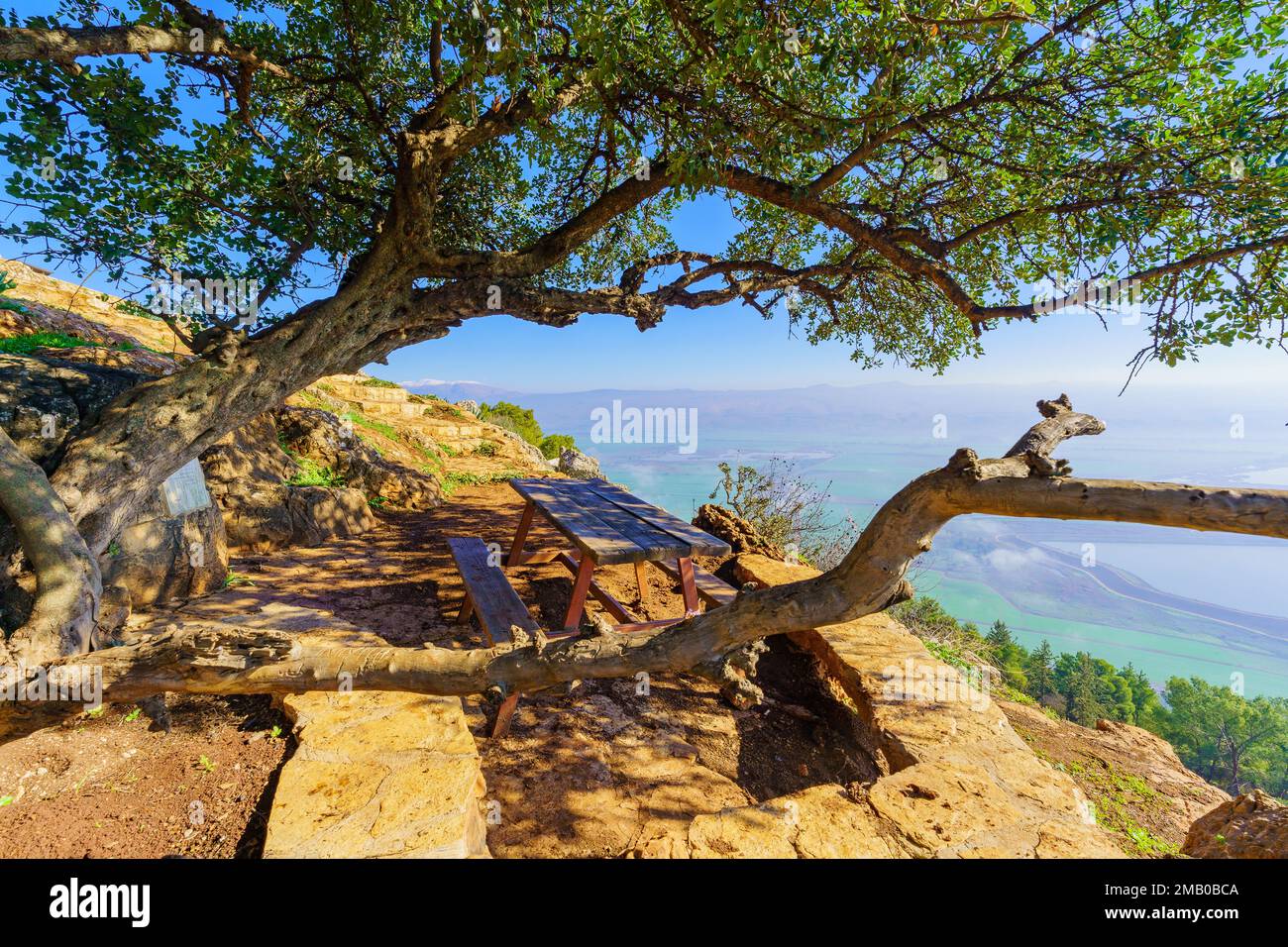 Observation point and landscape of the Hula Valley (upper Jordan River ...
