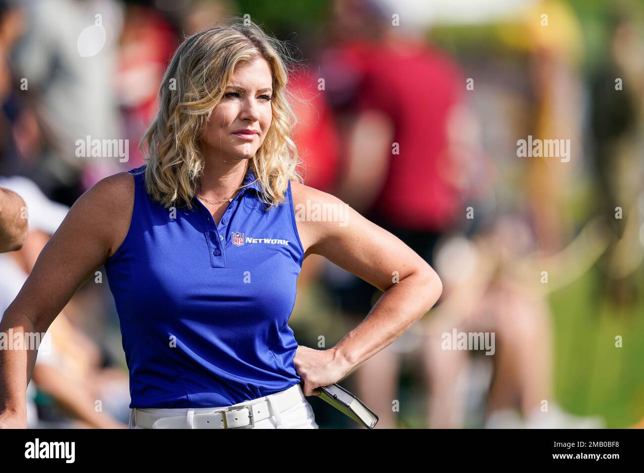 NFL's Julie Donaldson watches the Washington Commanders practice at the ...