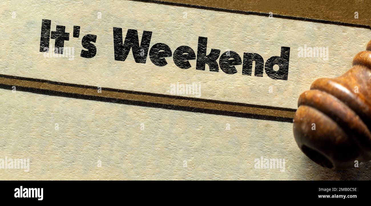 It's Weekend words the chapter heading title at the start of page ...