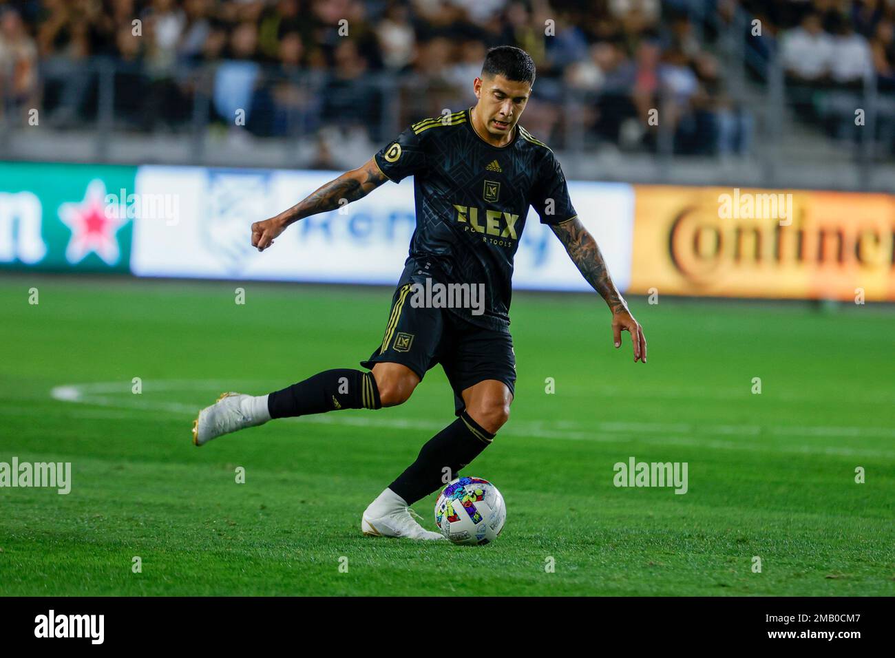 Los Angeles FC defender Franco Escobar (2) controls the ball during an ...