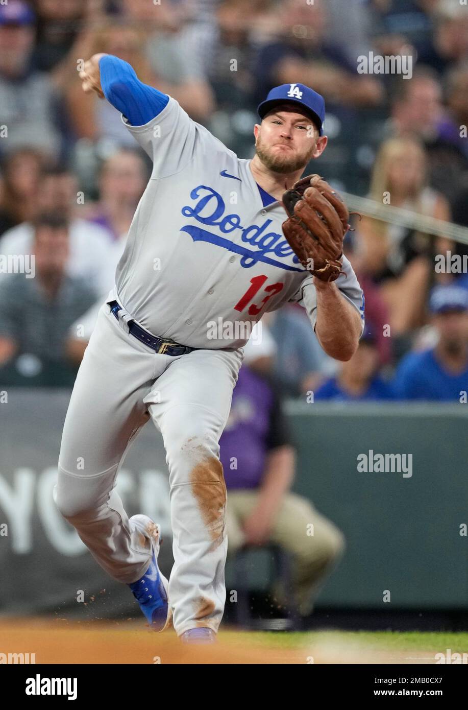 Los Angeles Dodgers third baseman Max Muncy (13) in the third inning of ...
