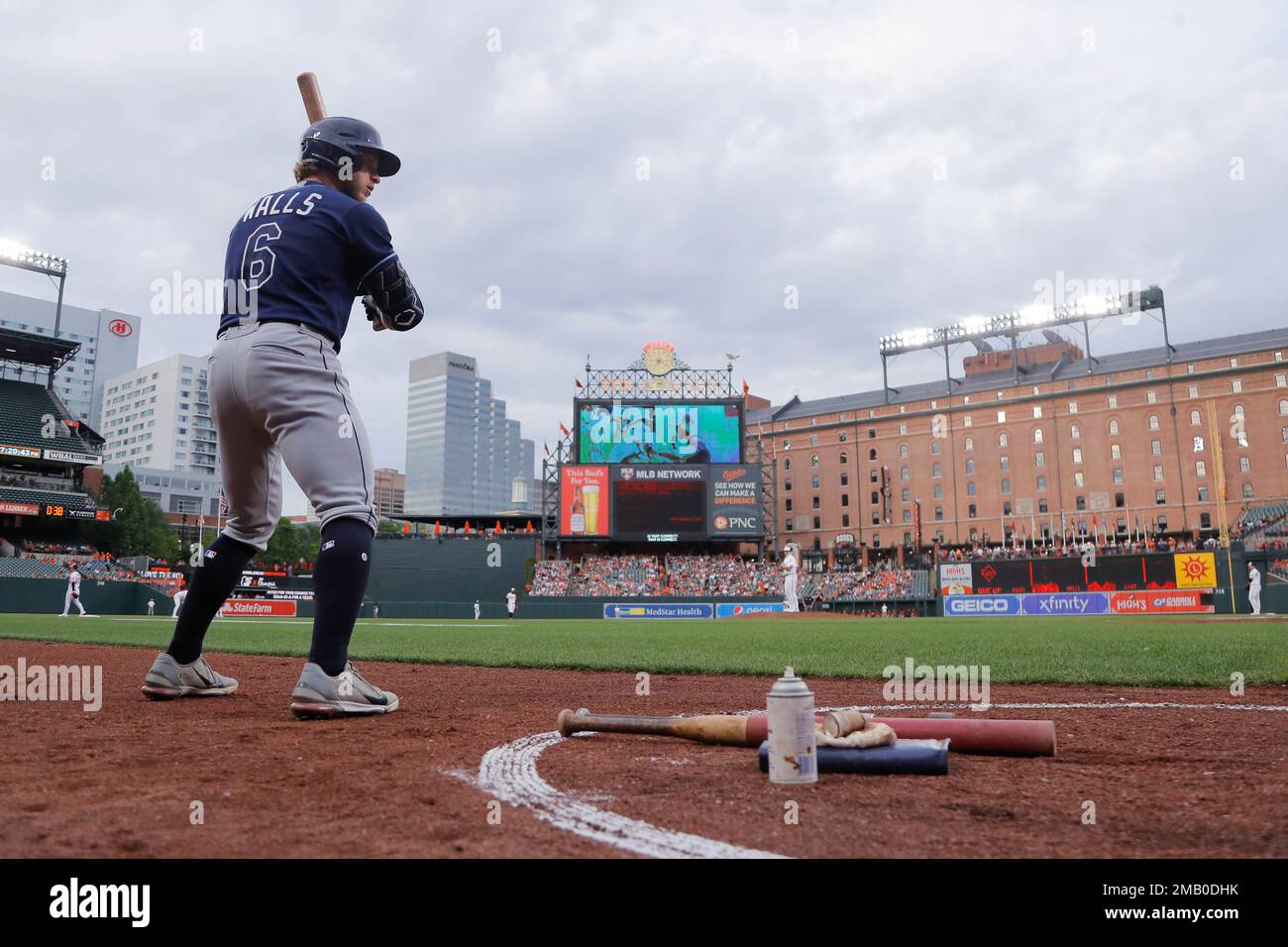 Tampa Bay Rays' Taylor Walls waits at the on deck circle during the ...