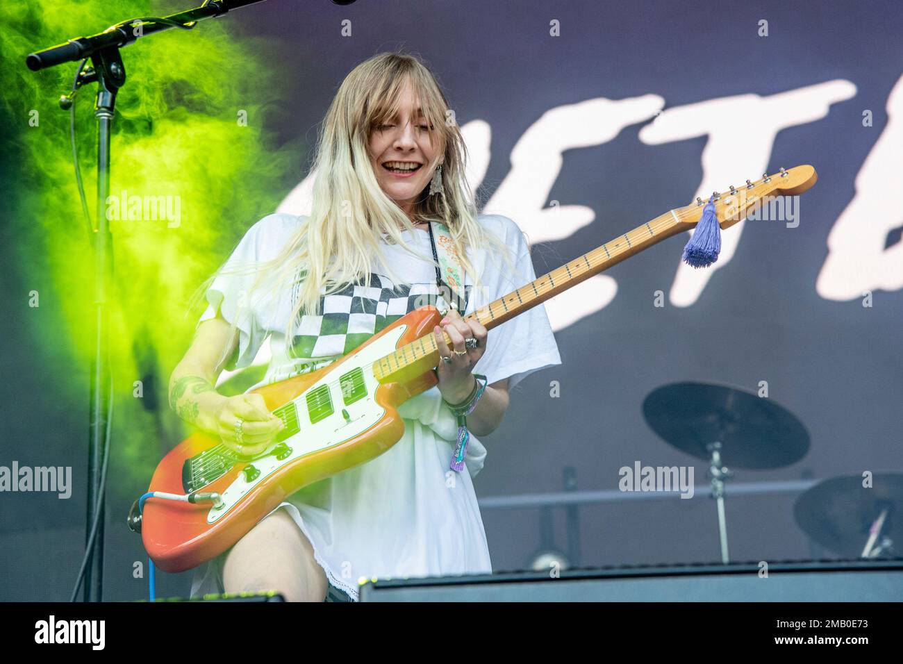 Hester Chambers of Wet Leg performs on Day 2 of the Lollapalooza Music ...