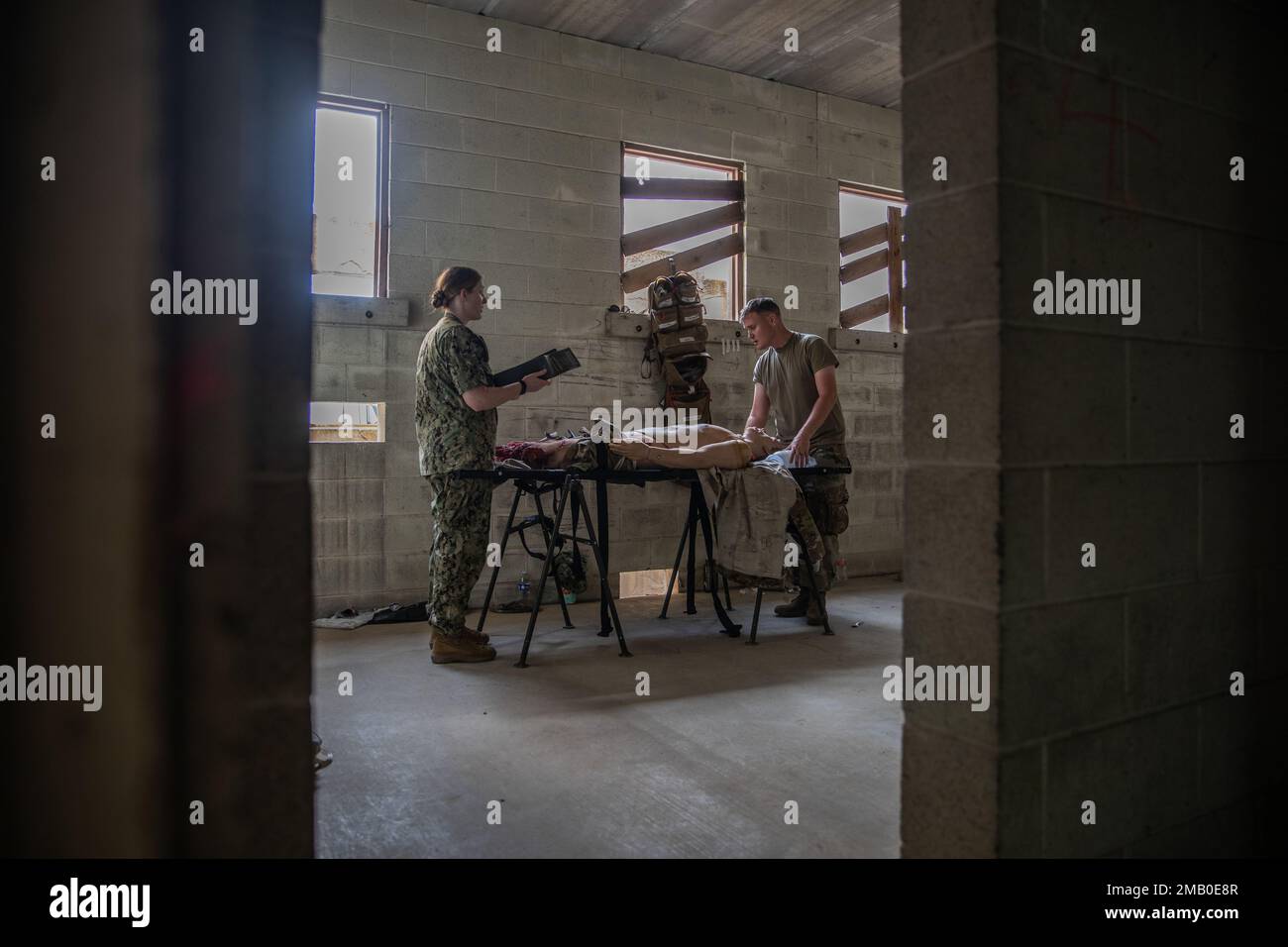 U.S. service members conduct medical training during a Joint Emergency ...