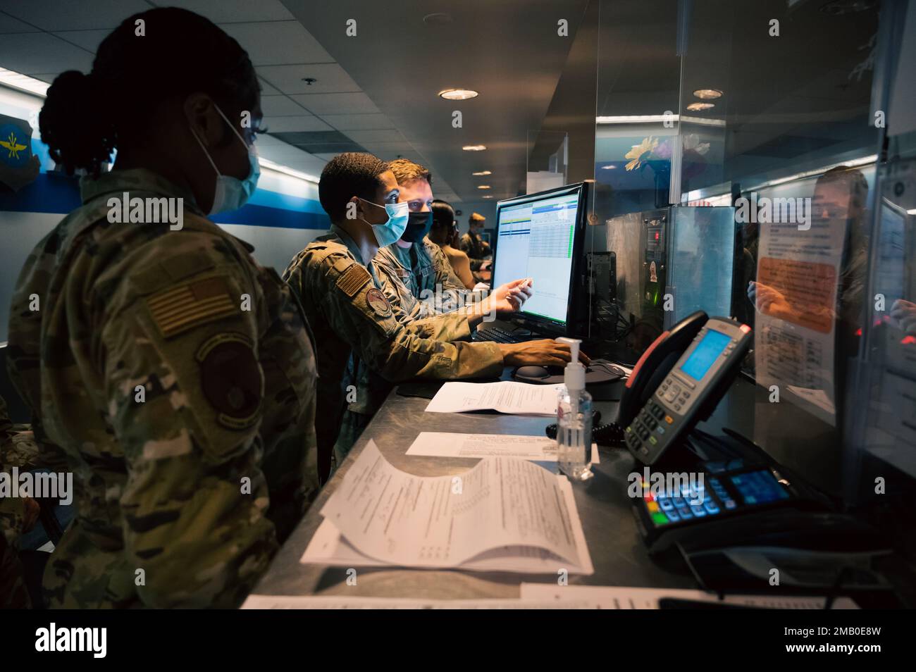 U.S. Air Force Airmen with the 305th and 25th Aerial Port Squadrons ...