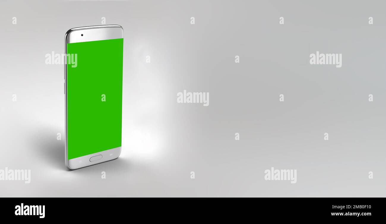 Mobile phone background with green space display, cell phone technology ...