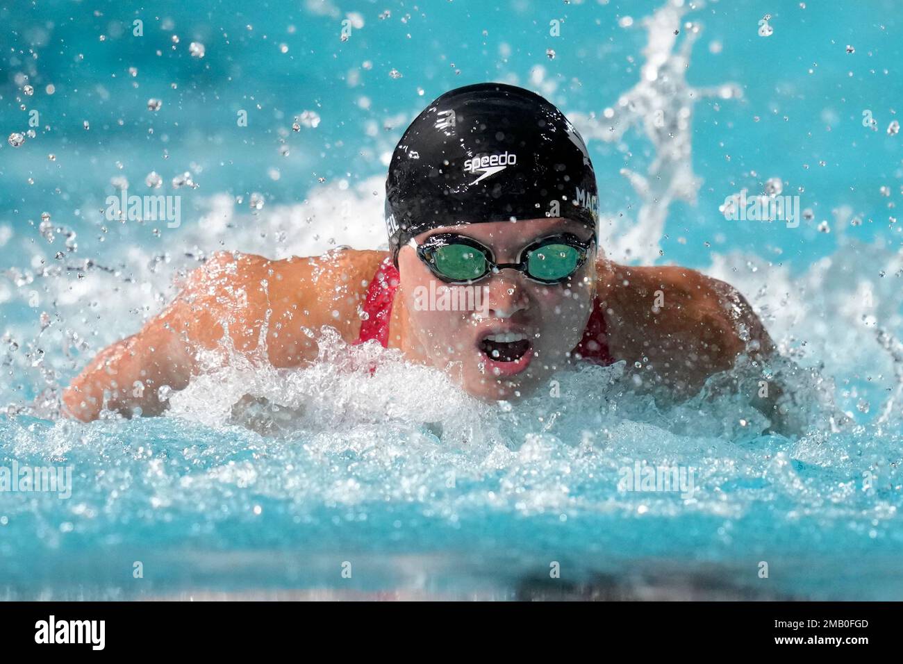 Margaret Macneil of Canada competes in a Women's 100 meters butterfly ...