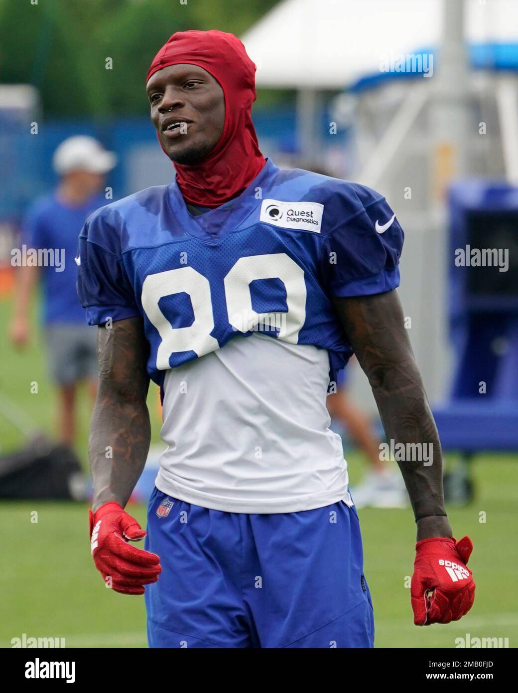 New York Giants wide receiver Kadarius Tomey (89) participates during ...