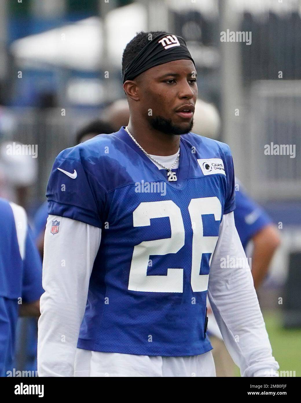 New York Giants Running Back Saquon Barkley 26 Participates During