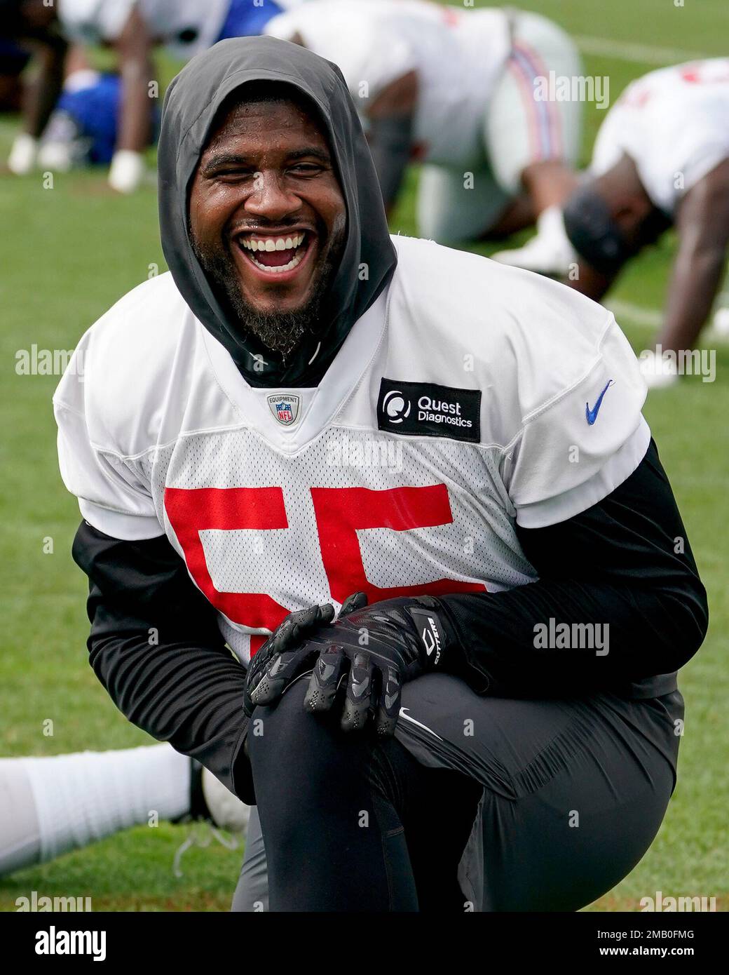 New York Giants linebacker Jihad Ward (55) participates during training ...