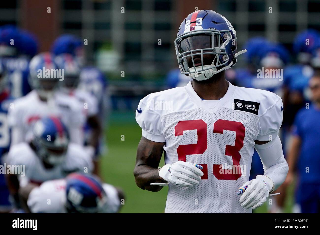 New York Giants running back Michael Jacquet (23) participates during ...