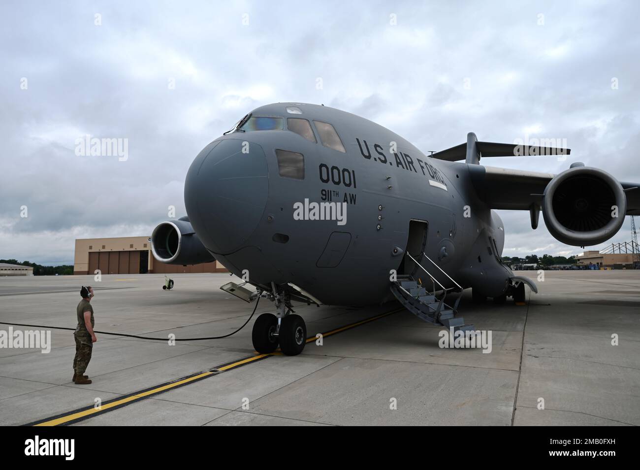 Airman Brandon Parker, 911th Aircraft Maintenance Squadron crew chief ...