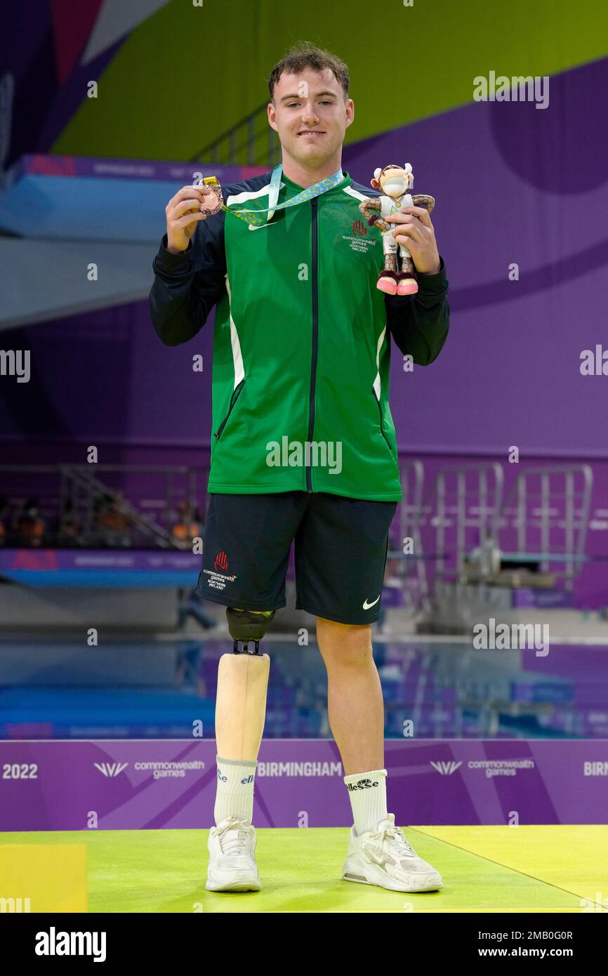 Barry McClements of Northern Ireland poses with his medal after ...