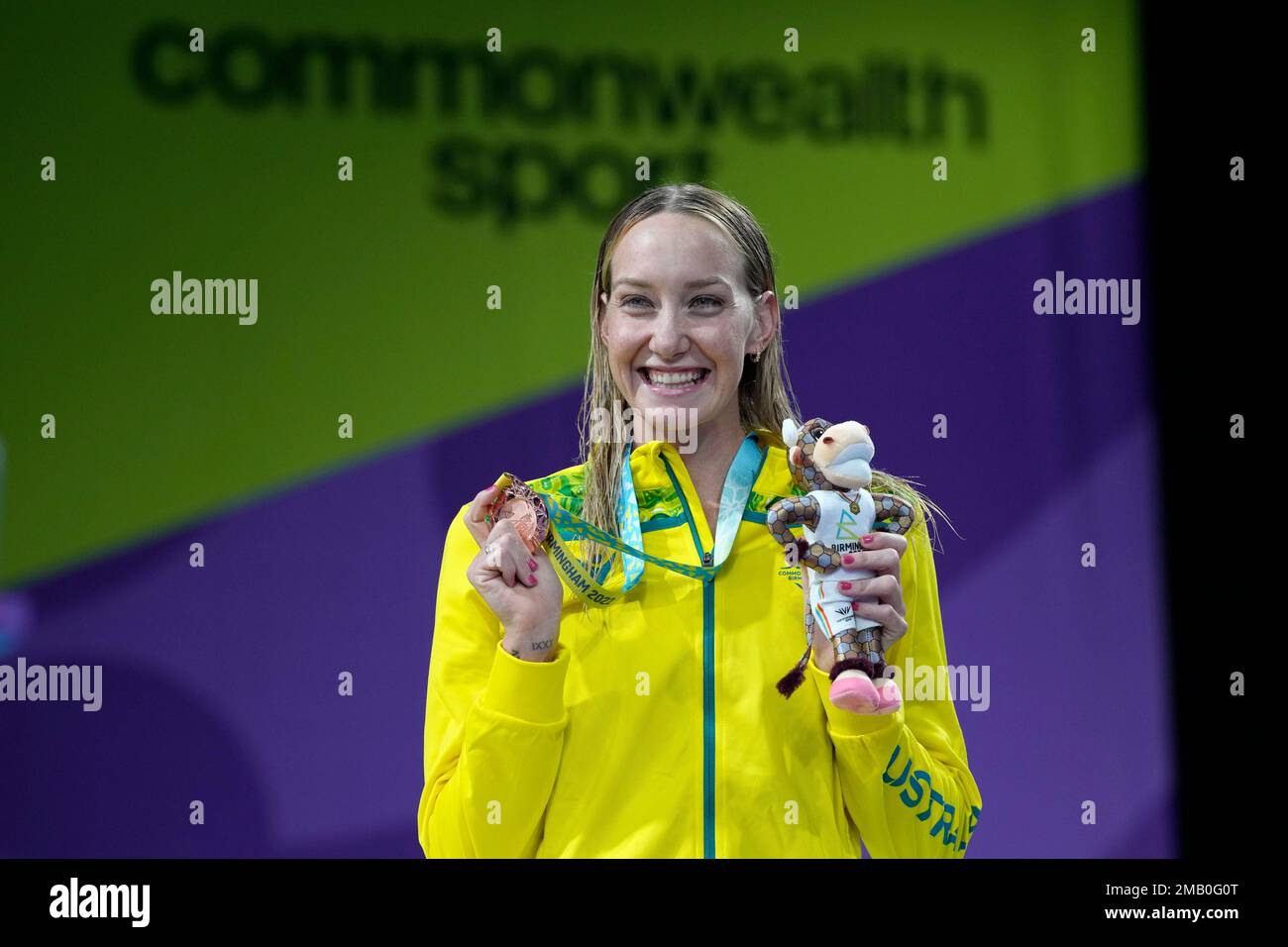 Madison Wilson of Australia poses with her medal after finishing third ...