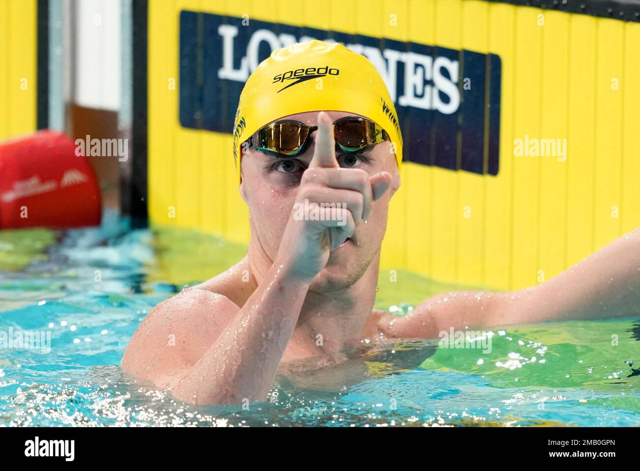 Elijah Winnington of Australia gestures after winning the Men's 400 ...
