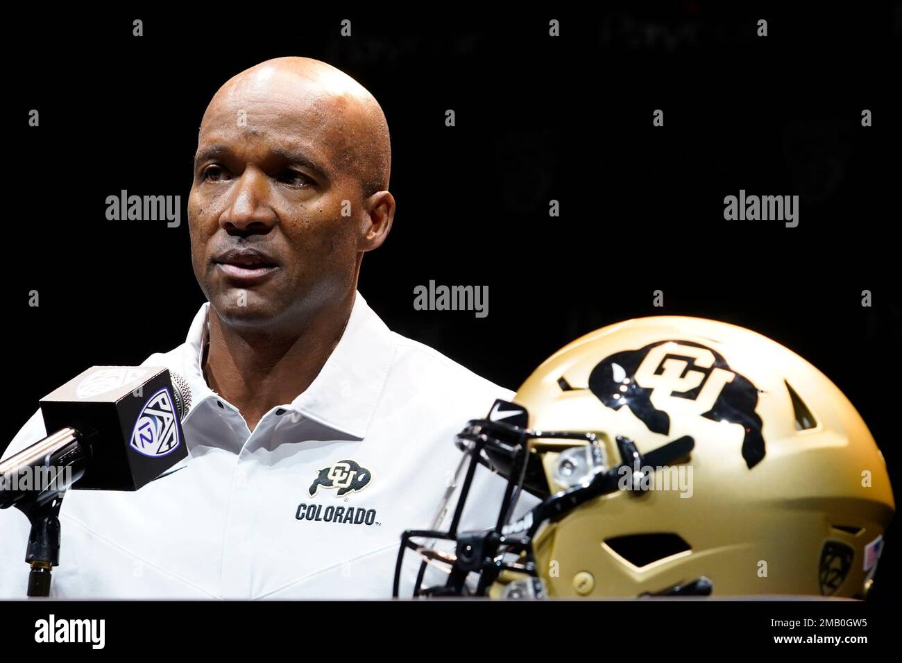 Colorado head coach Karl Dorrell speaks during Pac-12 Conference men's ...