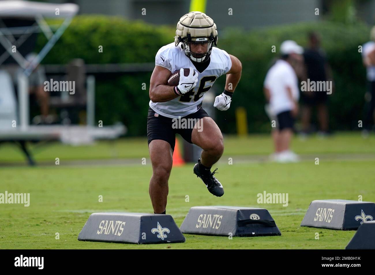 New Orleans Saints fullback Adam Prentice (46) runs through drills ...