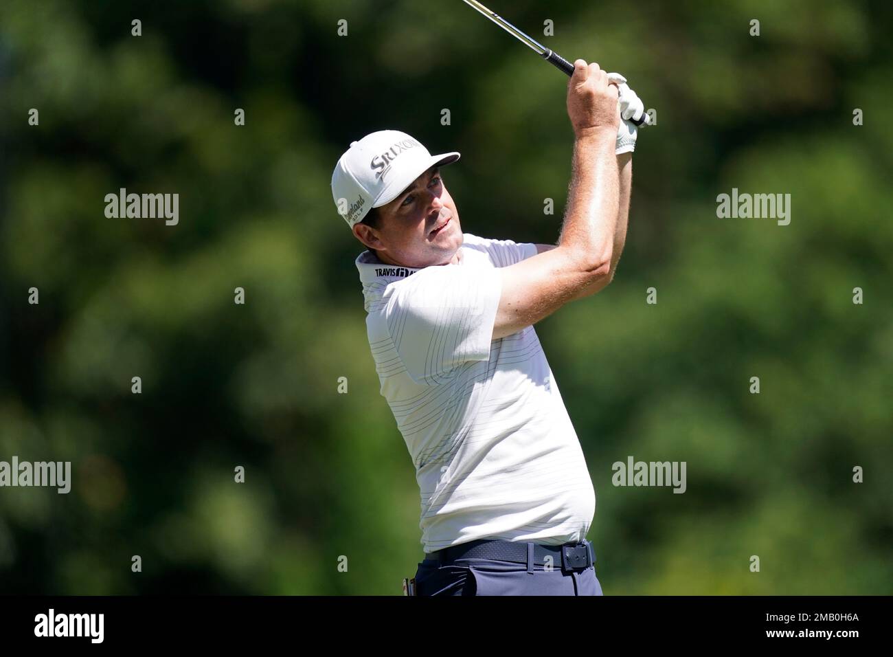 Bradley Keegan drives off the ninth tee during the second round of the ...