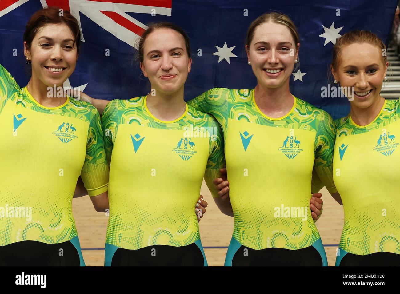 Australia's team celebrate as they won gold medals at the Women's 4000m ...