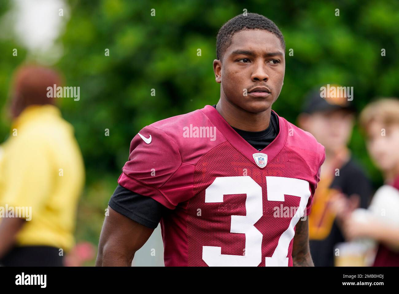 Washington Commanders cornerback DeJuan Neal (37) walks to practice at ...