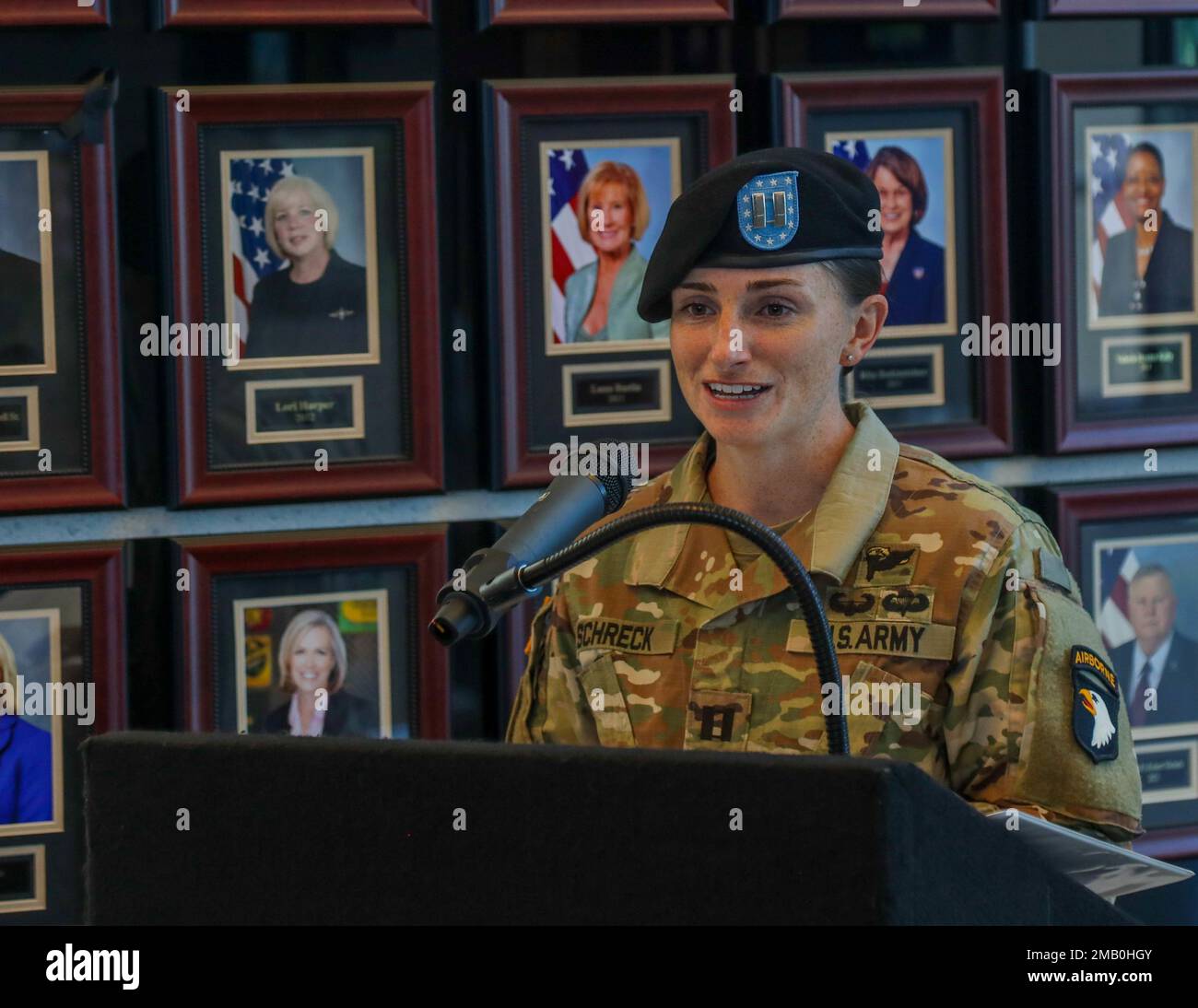 Captain Sarah Schreck, incoming commander of Headquarters Support ...