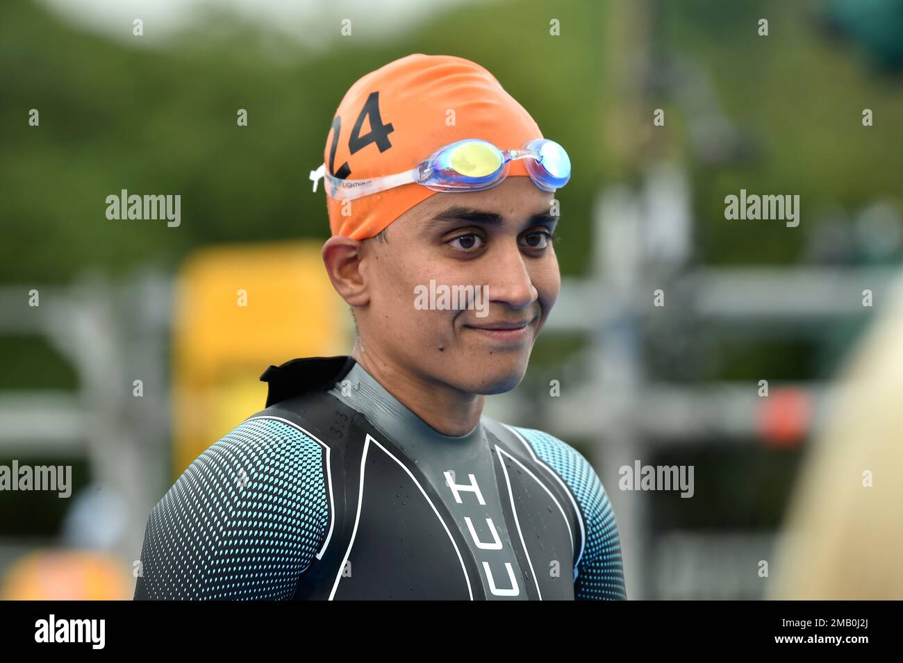 Pragnya Mohan of India competes in the women's individual triathlon at ...
