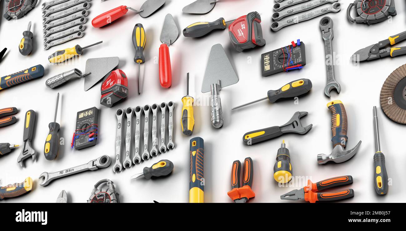 different tools set background concept of repair tools warehouse ...