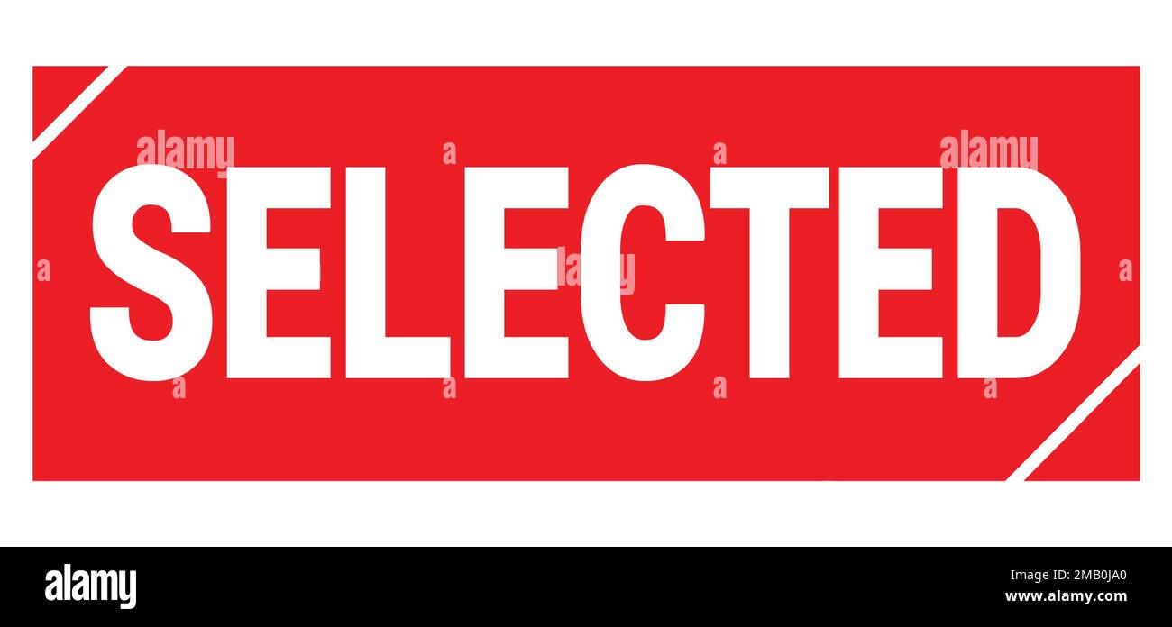 SELECTED text written on red grungy stamp sign Stock Photo - Alamy