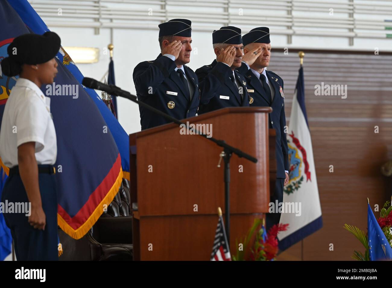 U.S. Air Force Lt. Gen. David A. Krumm, Brig. Gen. Jeremy T. Sloane ...