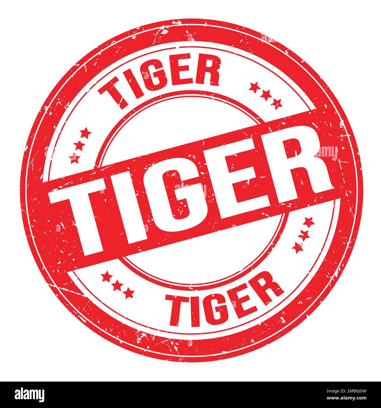 TIGER text written on red round grungy stamp sign Stock Photo - Alamy