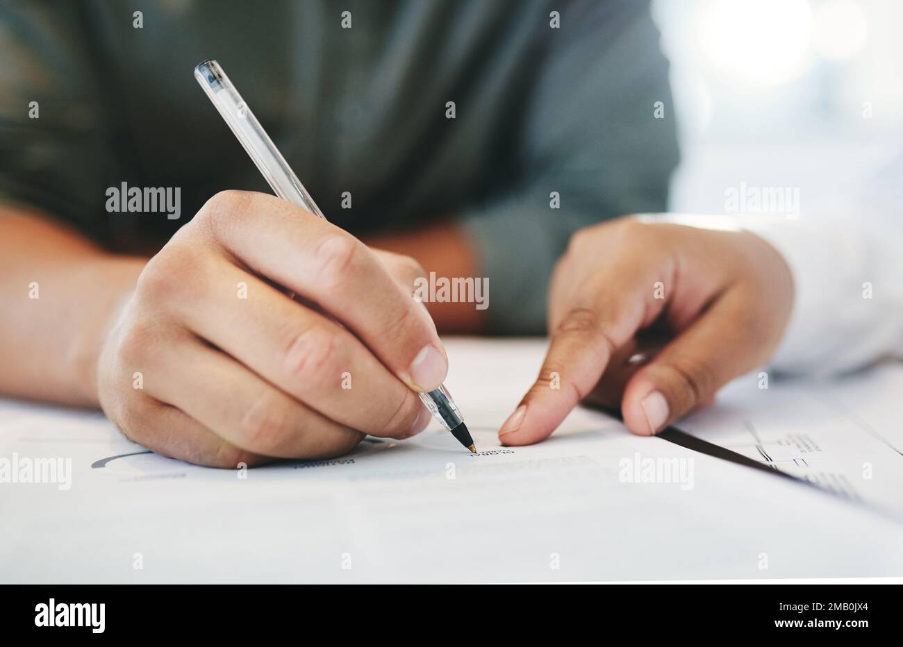 Lets make a note of that over there. two unrecognizable businesspeople ...